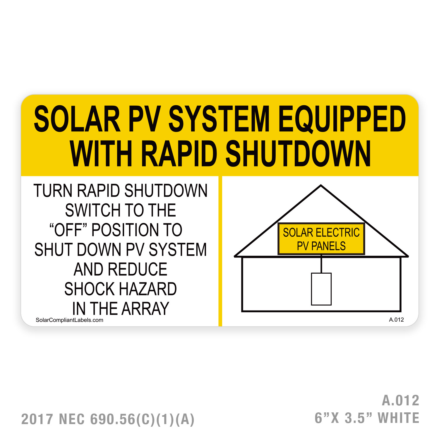 SOLAR COMPLIANT LABELS | High Quality - Lowest Priced Solar PV Labels
