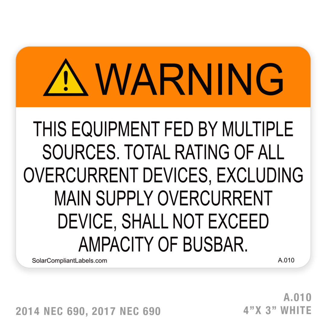 SOLAR COMPLIANT LABELS | High Quality - Lowest Priced Solar PV Labels