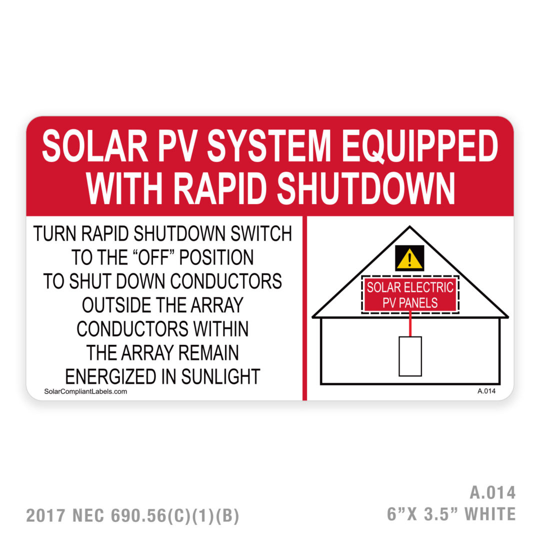 SOLAR COMPLIANT LABELS | High Quality - Lowest Priced Solar PV Labels