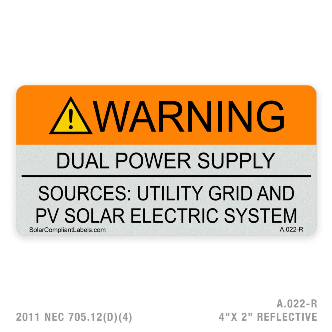 SOLAR COMPLIANT LABELS | High Quality - Lowest Priced Solar PV Labels