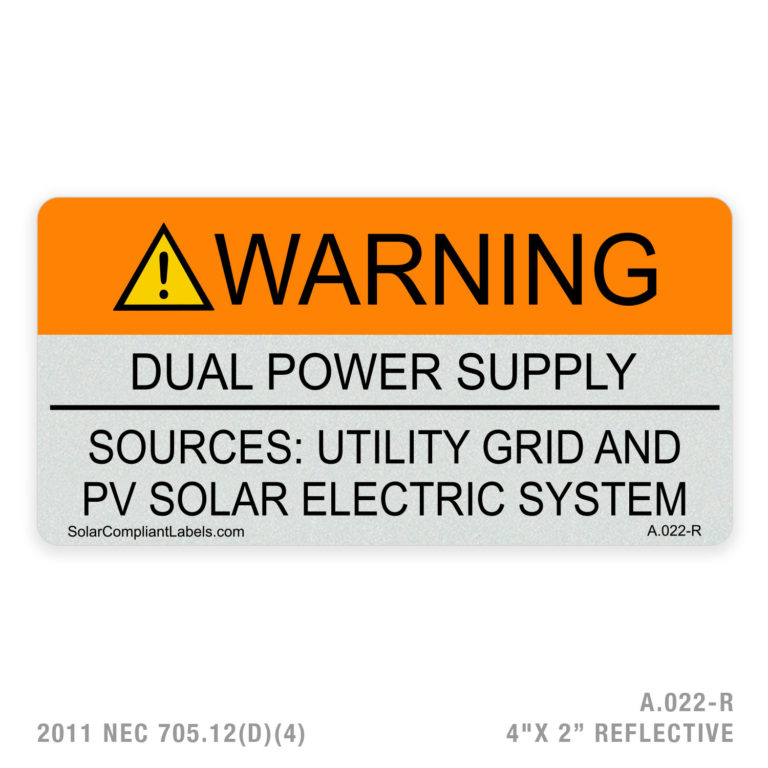SOLAR COMPLIANT LABELS | NEC 2011, 2014 & 2017 Compliant Labels