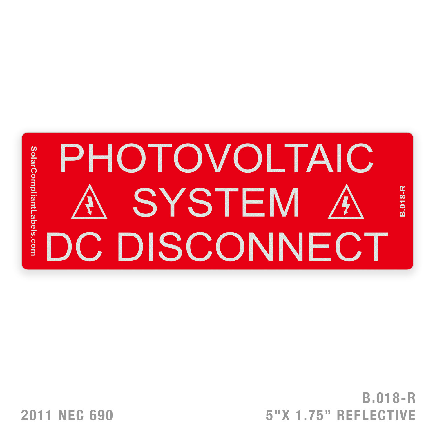 DC DISCONNECT – 018 LABEL | SOLAR COMPLIANT LABELS