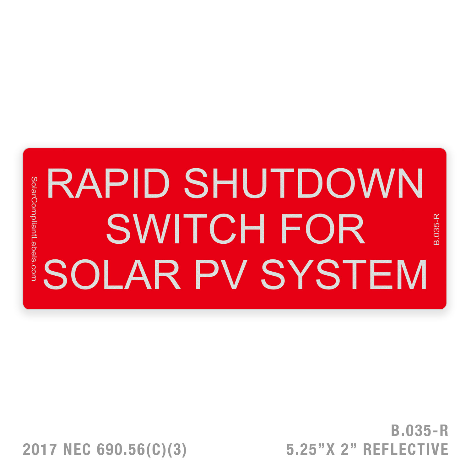 RAPID SHUTDOWN – 035 LABEL | SOLAR COMPLIANT LABELS