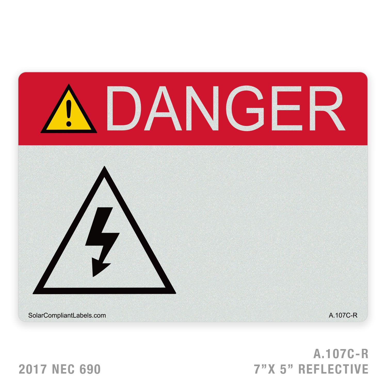 DANGER - 107 LABEL | SOLAR COMPLIANT LABELS