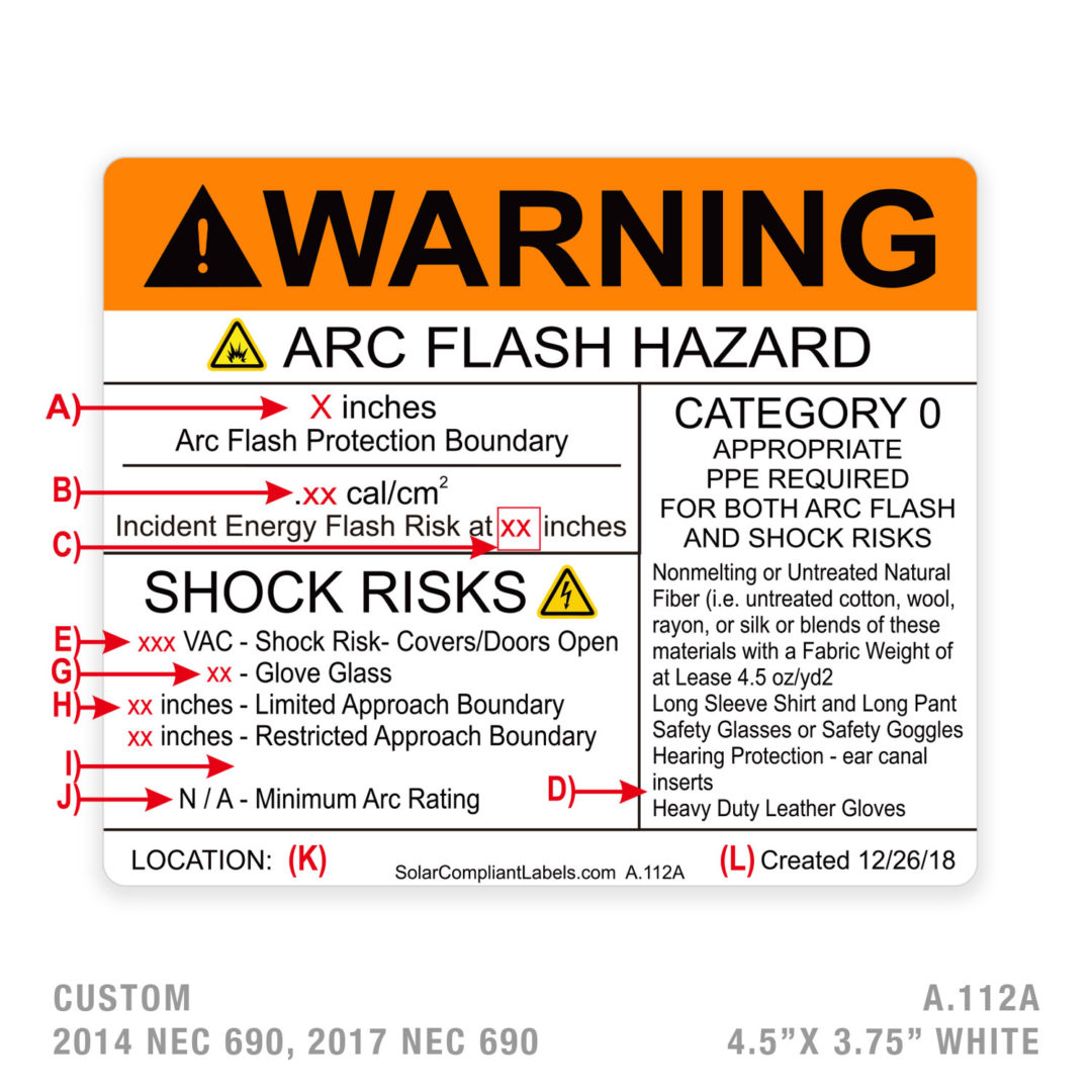 WARNING – 112 LABEL | SOLAR COMPLIANT LABELS