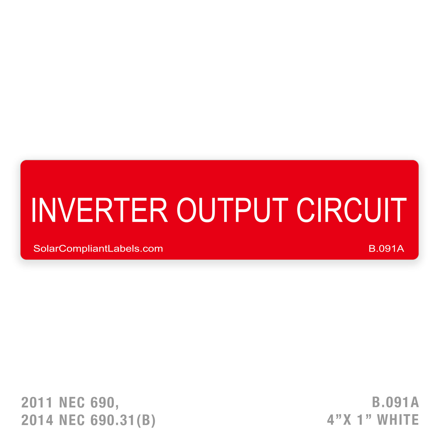 INVERTER OUTPUT – 091 LABEL | SOLAR COMPLIANT LABELS