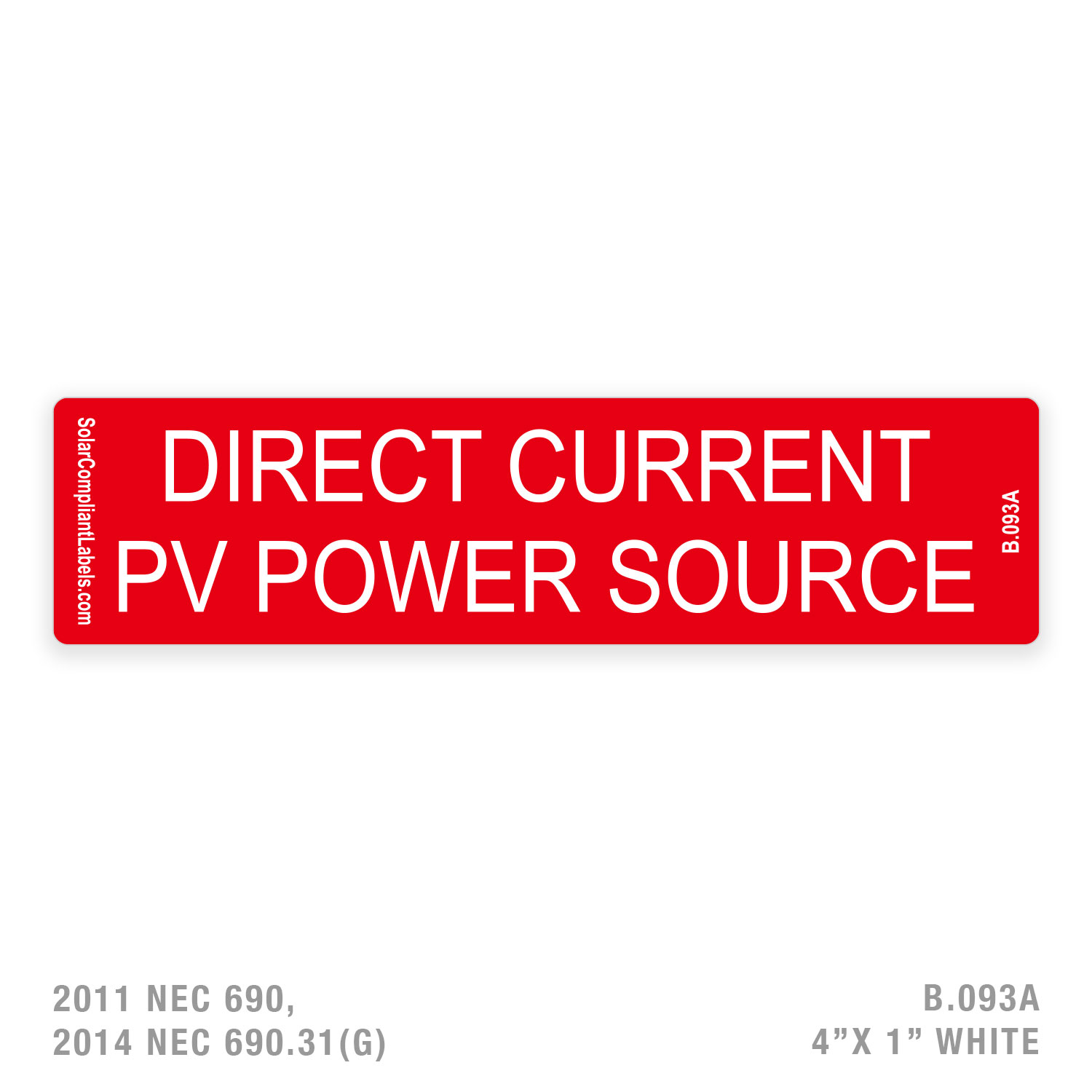 DIRECT CURRENT – 093 LABEL | SOLAR COMPLIANT LABELS
