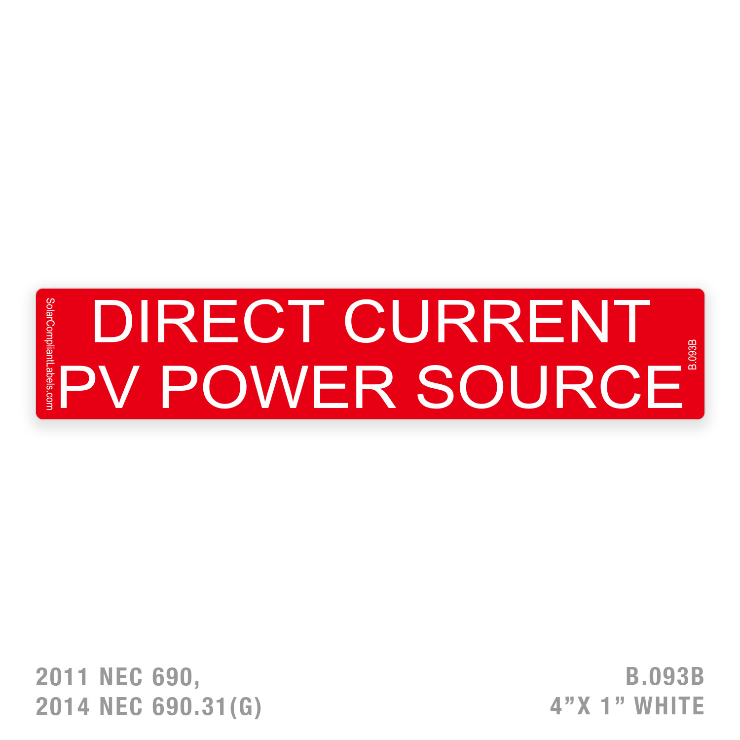 DIRECT CURRENT - 093 LABEL | SOLAR COMPLIANT LABELS