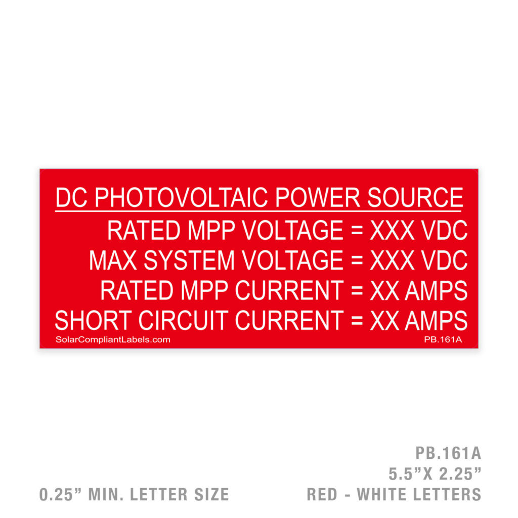 CUSTOM PHOTOVOLTAIC SOLAR - PLACARDS | SOLAR COMPLIANT LABELS
