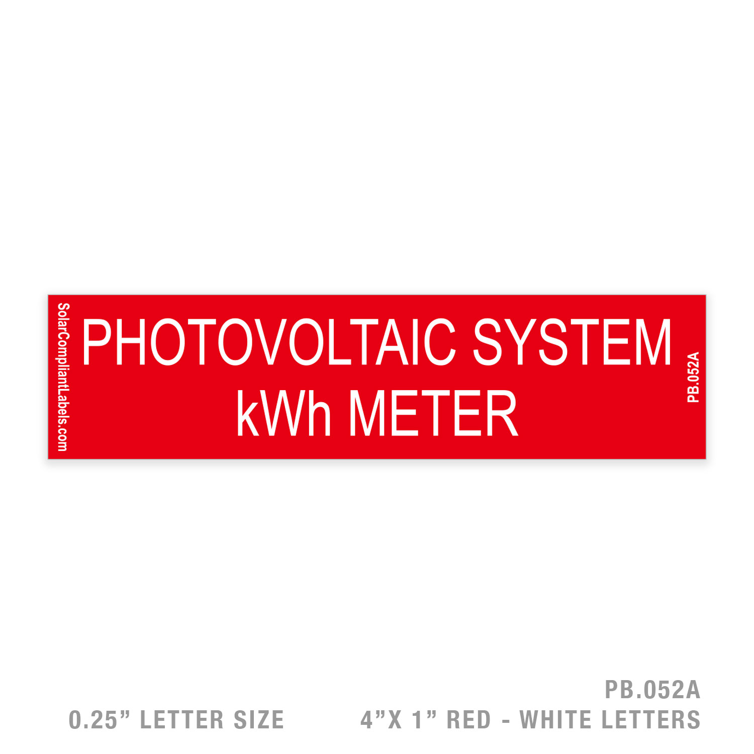 METER – 052 PLACARD | SOLAR COMPLIANT LABELS