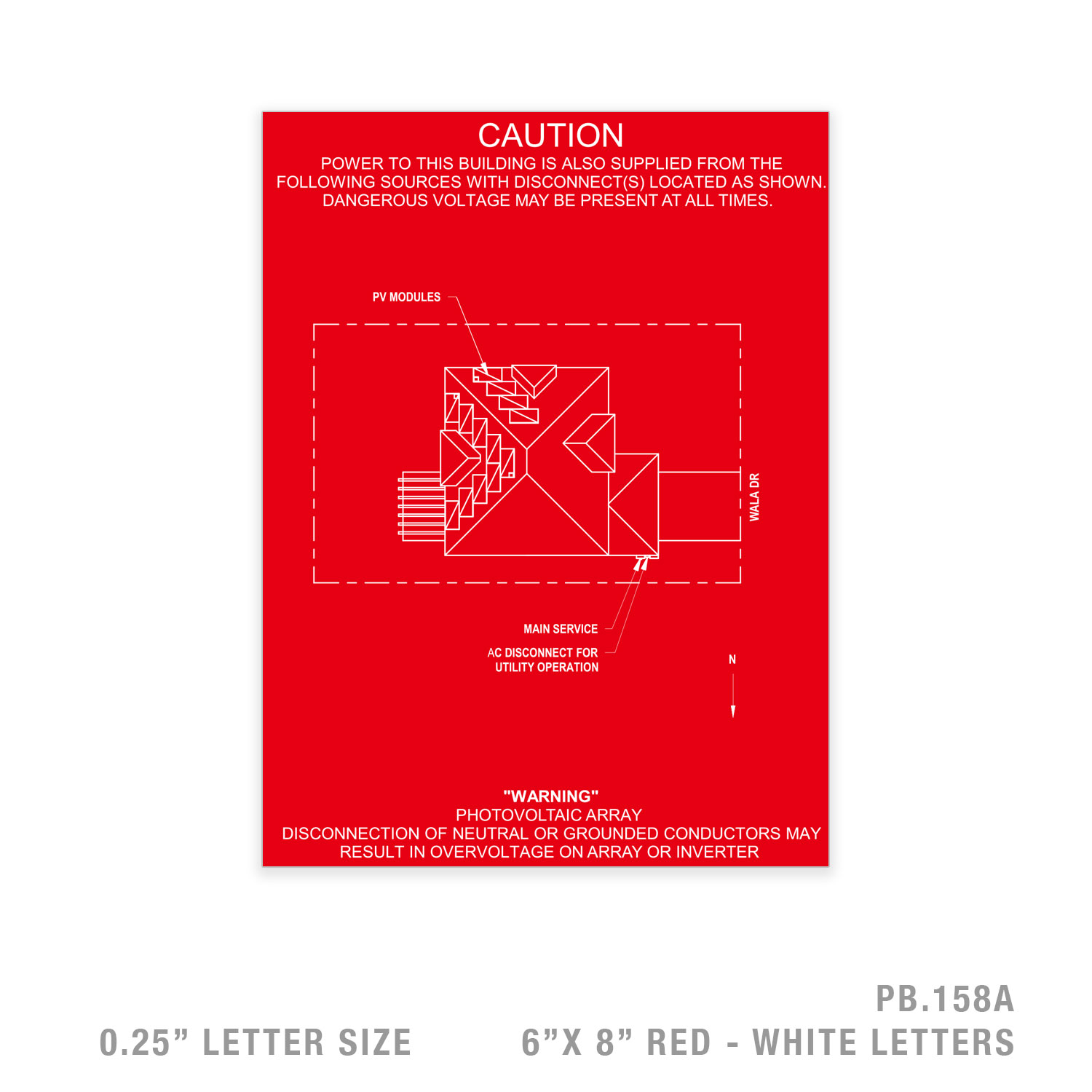 6″ x 8″ CUSTOM MAP – 158 PLACARD | SOLAR COMPLIANT LABELS