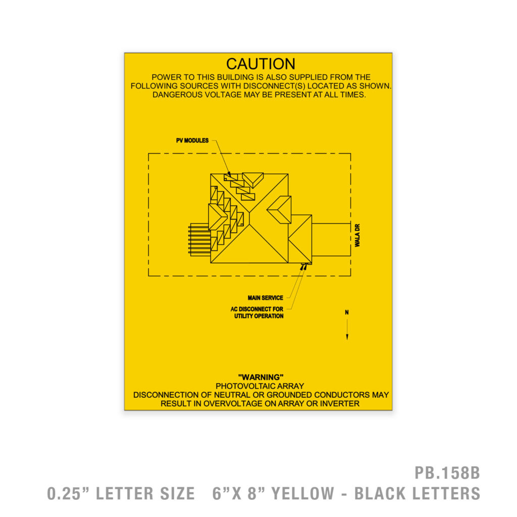 6″ x 8″ CUSTOM MAP – 158 PLACARD | SOLAR COMPLIANT LABELS
