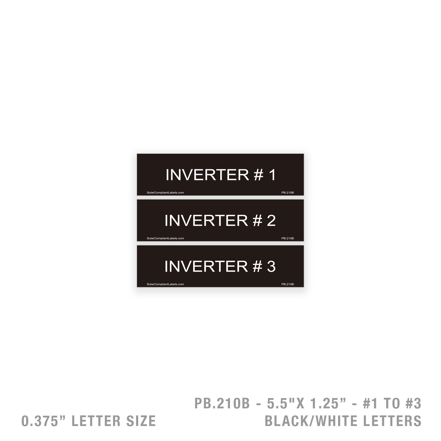 INVERTER #1 TO #16 - 210B PLACARD - 3/8" LETTER SIZE | SOLAR COMPLIANT ...