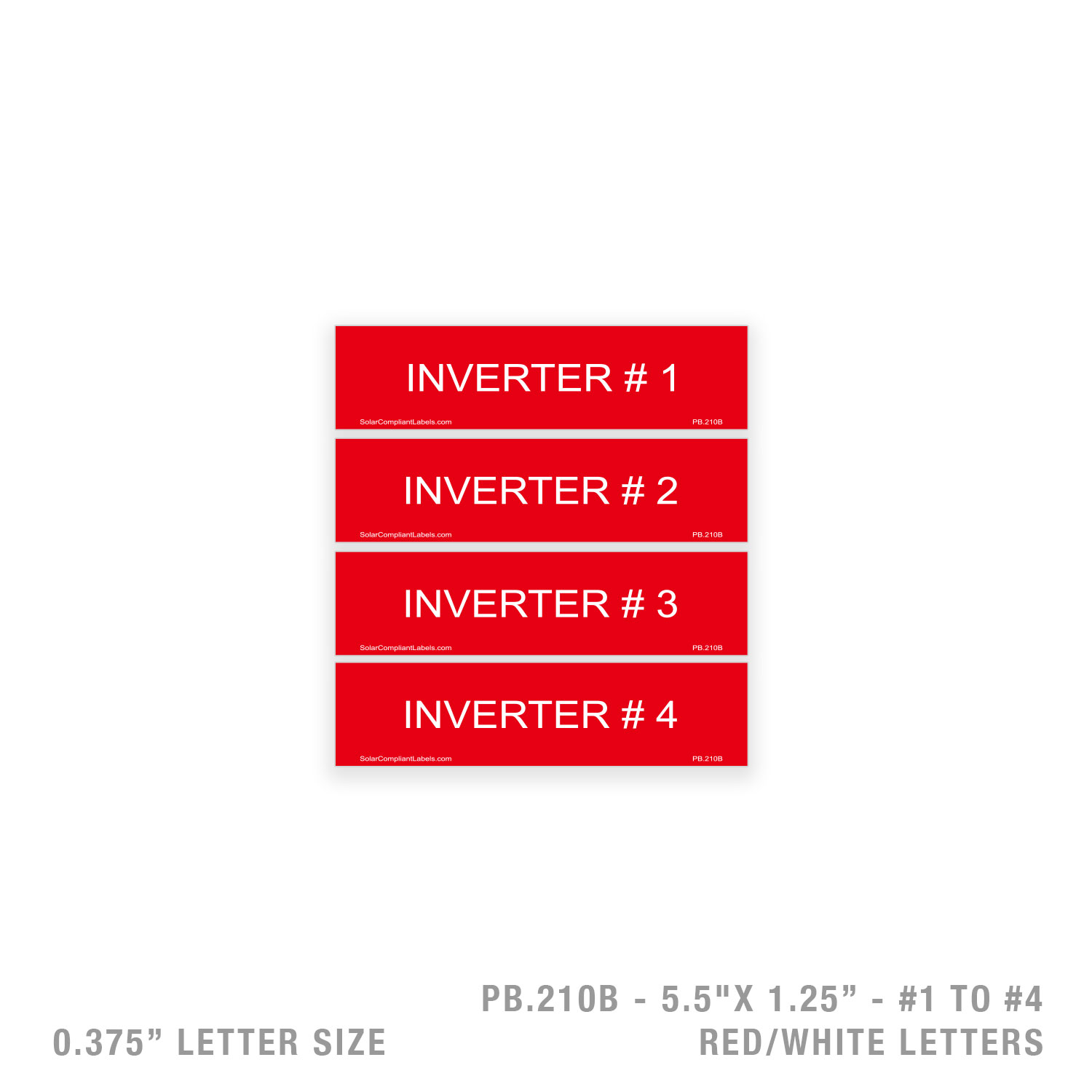 INVERTER #1 TO #16 - 210B PLACARD - 3/8" LETTER SIZE | SOLAR COMPLIANT ...