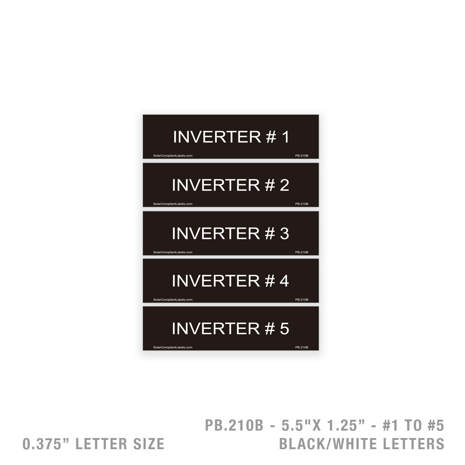INVERTER #1 TO #16 - 210B PLACARD - 3/8" LETTER SIZE | SOLAR COMPLIANT ...