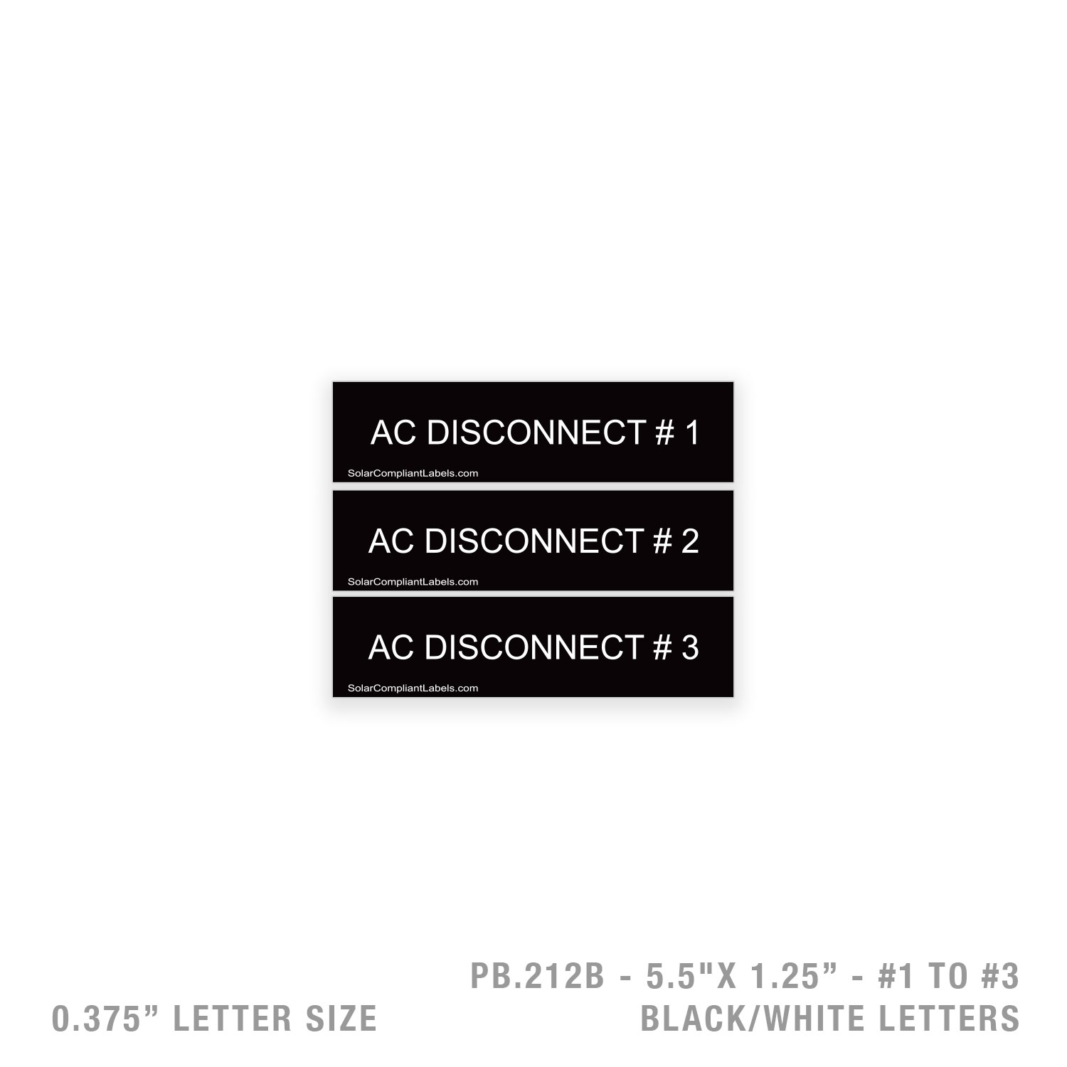 AC DISCONNECT #1 TO #16 - 212B PLACARD - 3/8" LETTER SIZE | SOLAR ...