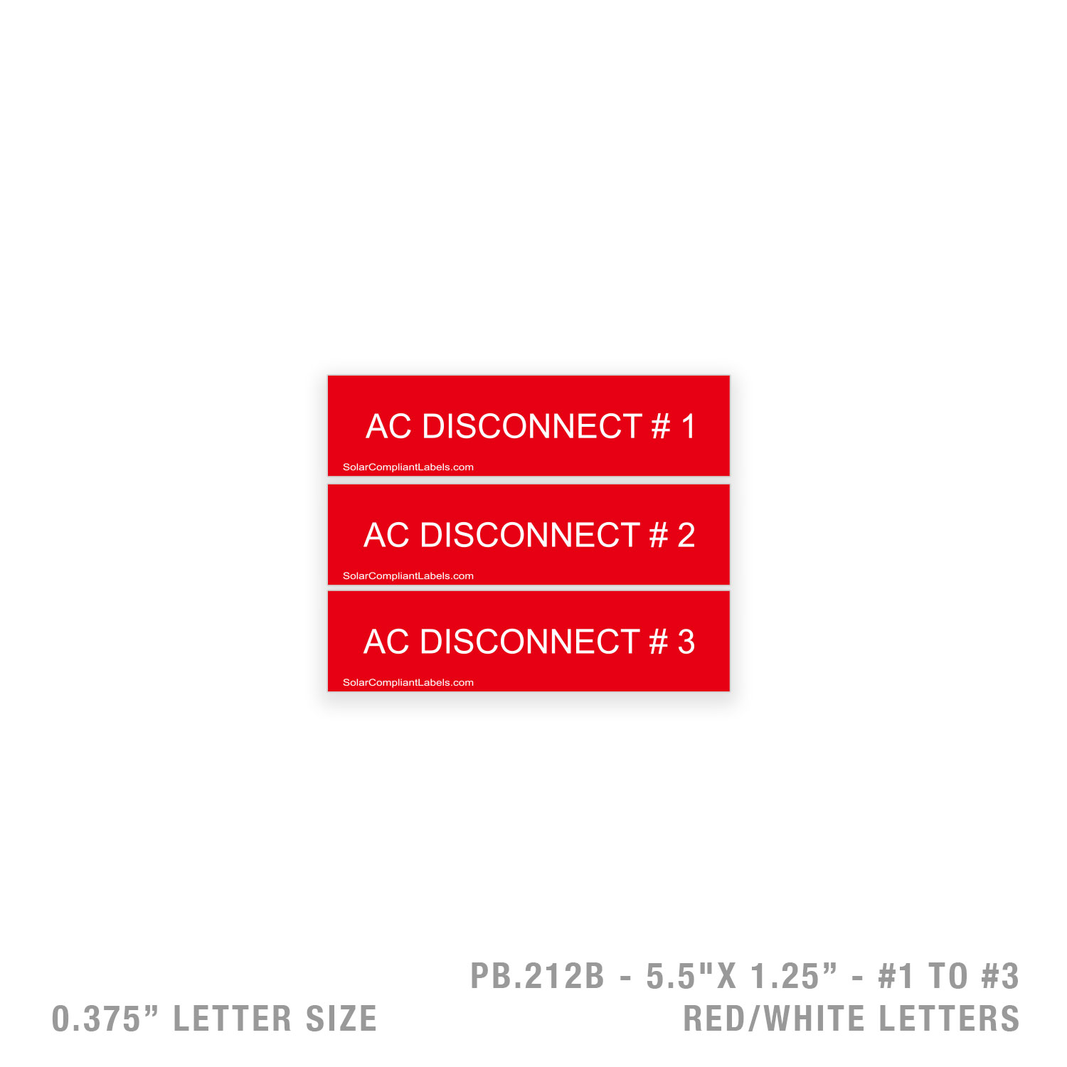 AC DISCONNECT #1 TO #16 - 212B PLACARD - 3/8" LETTER SIZE | SOLAR ...