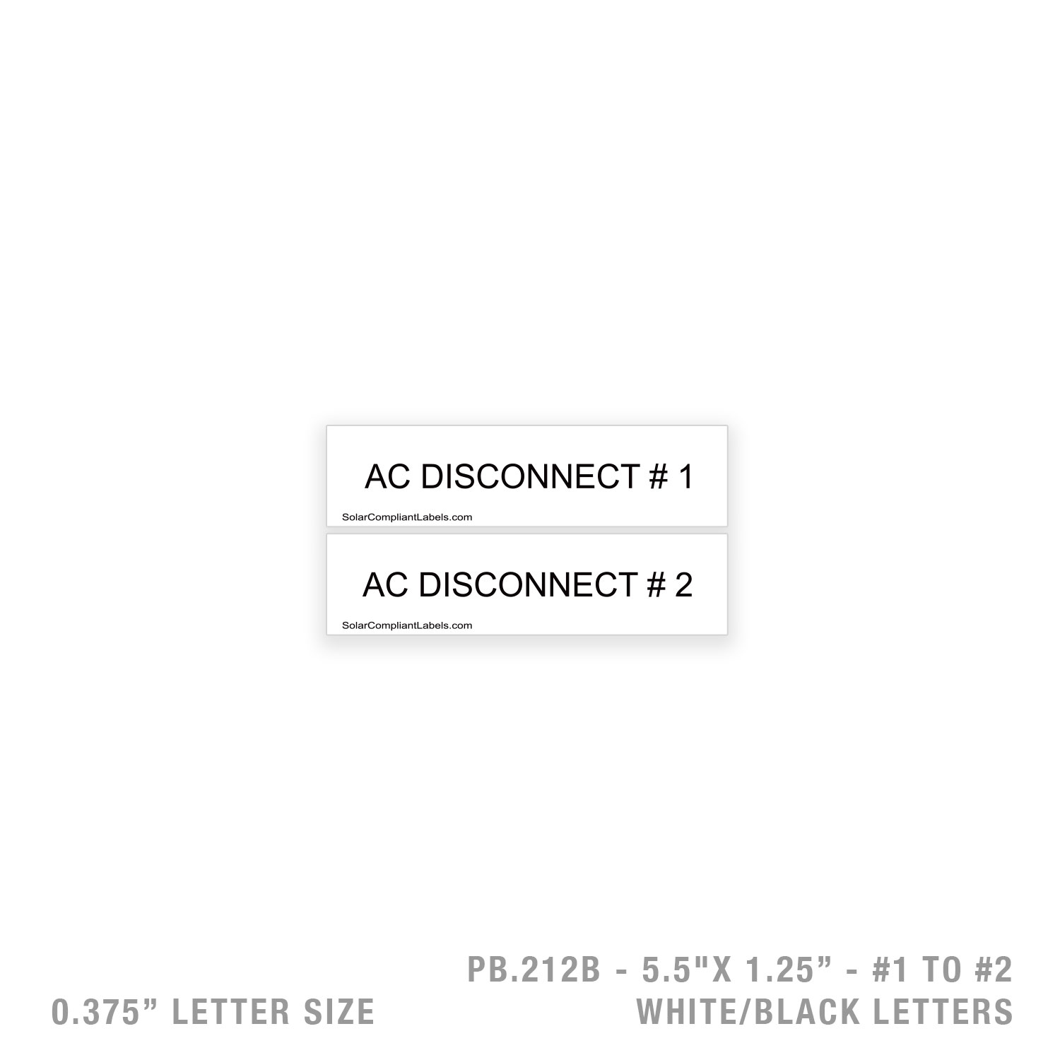 AC DISCONNECT #1 TO #16 - 212B PLACARD - 3/8" LETTER SIZE | SOLAR ...