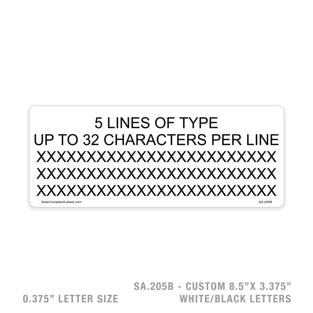 CUSTOM PHOTOVOLTAIC SOLAR – SIGNS | SOLAR COMPLIANT LABELS