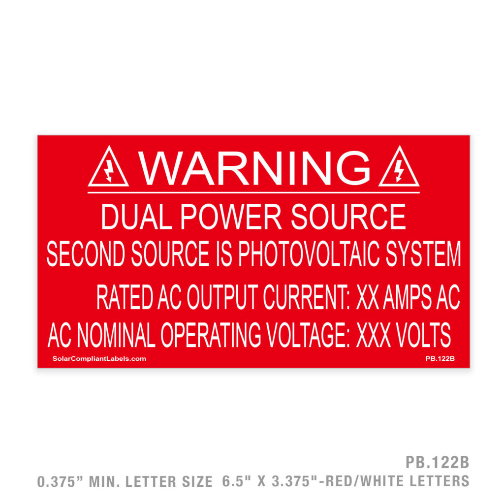 CUSTOM PHOTOVOLTAIC SOLAR – PLACARDS | SOLAR COMPLIANT LABELS