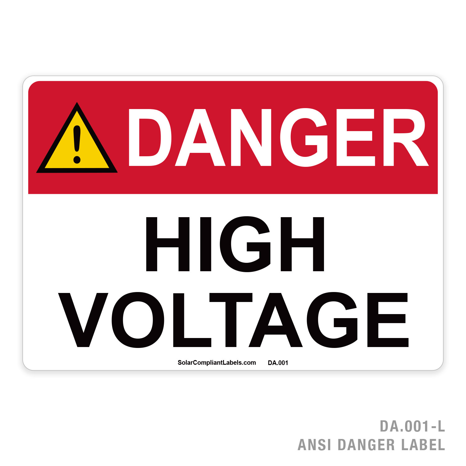 DANGER ANSI LABELS | SOLAR COMPLIANT LABELS