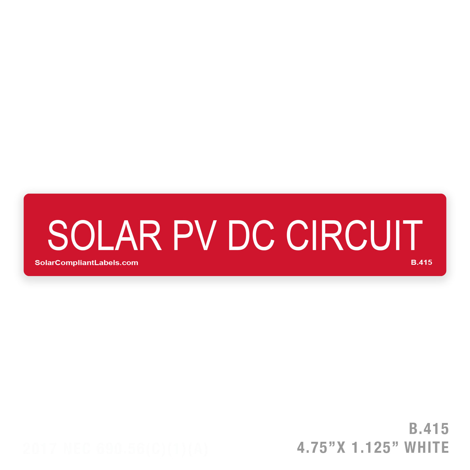 DC CIRCUIT – 415 LABEL | SOLAR COMPLIANT LABELS