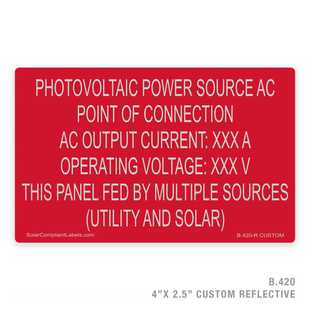 CUSTOM SOLAR COMPLIANT LABELS | SOLAR COMPLIANT LABELS