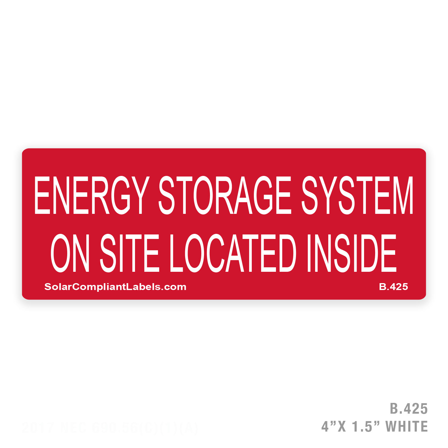 ESS – 425 LABEL | SOLAR COMPLIANT LABELS