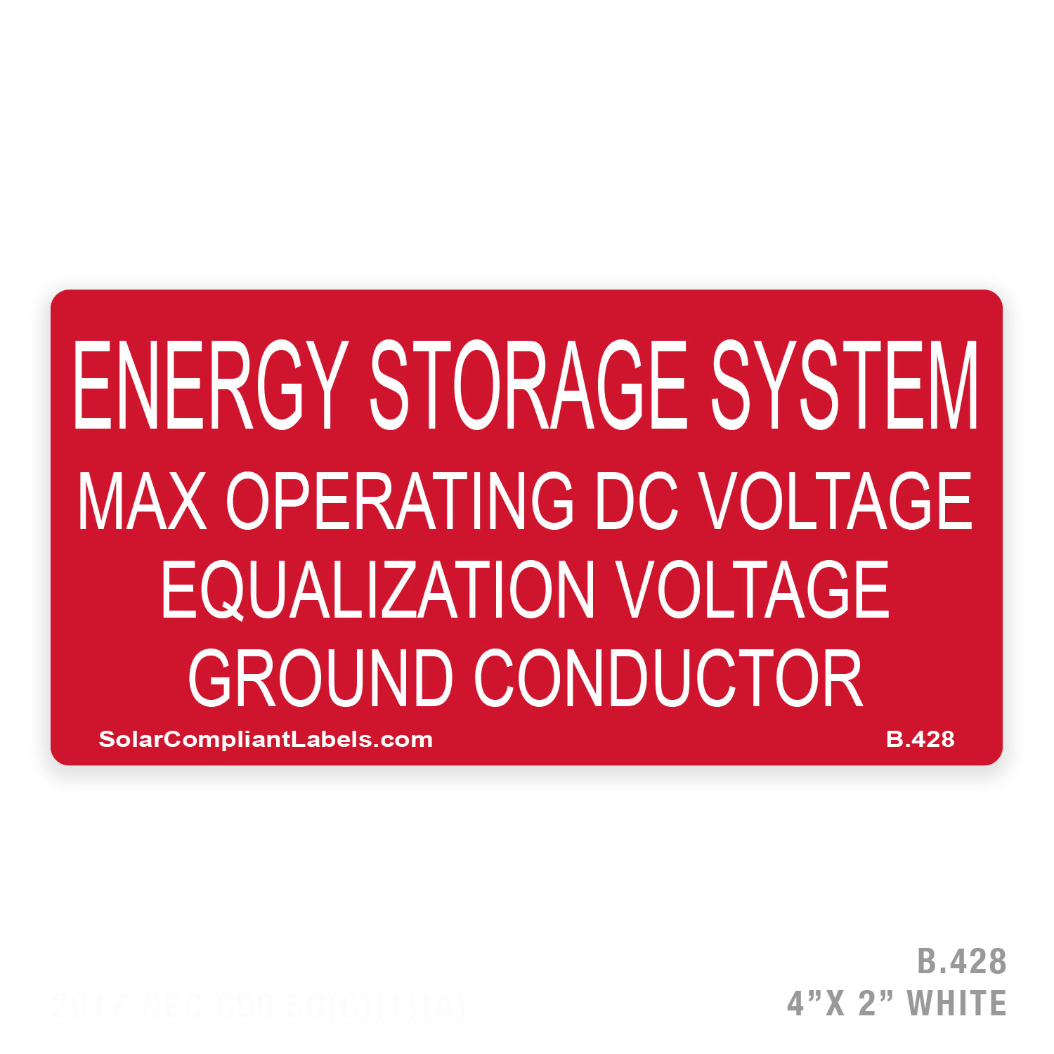 ESS – 428 LABEL | SOLAR COMPLIANT LABELS