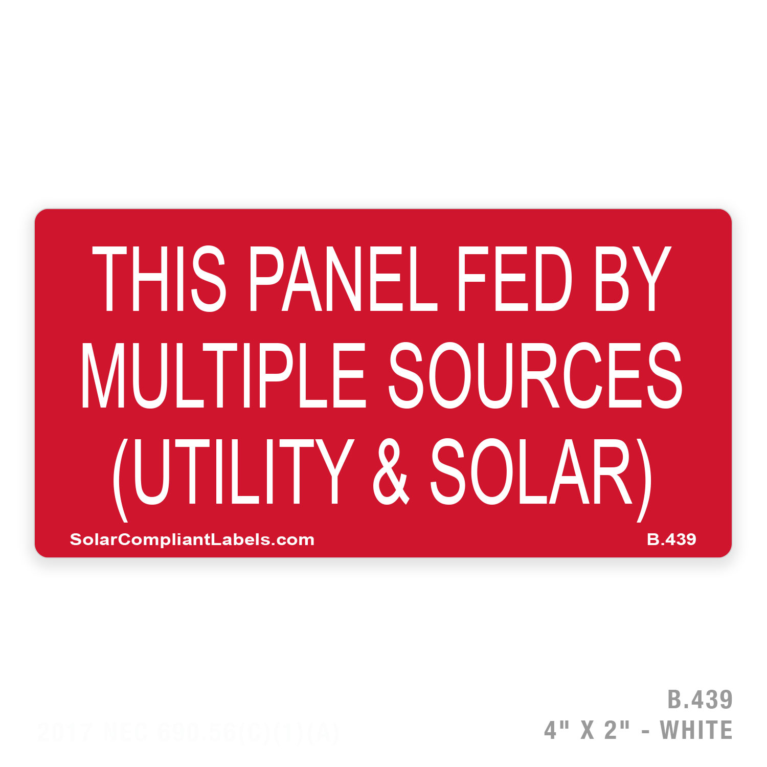 PANEL – 439 LABEL | SOLAR COMPLIANT LABELS