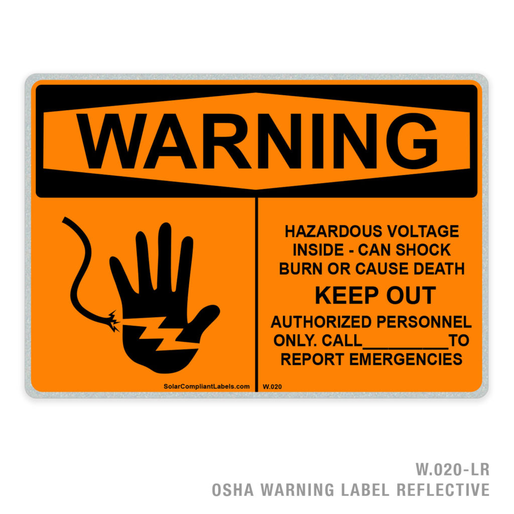 WARNING – HAZARDOUS VOLTAGE INSIDE – CAN SHOCK, BURN, OR CAUSE DEATH ...