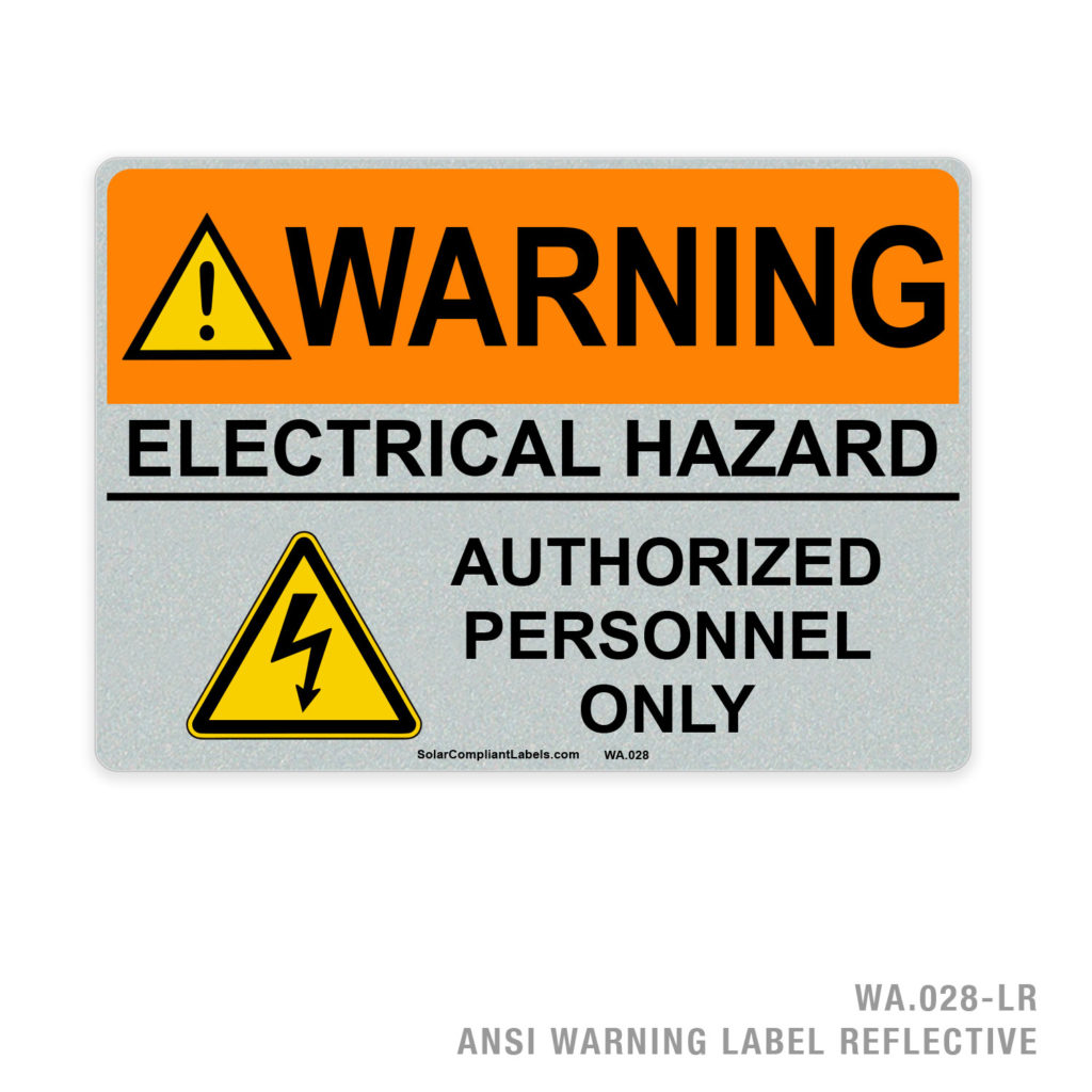 WARNING ANSI LABELS | SOLAR COMPLIANT LABELS