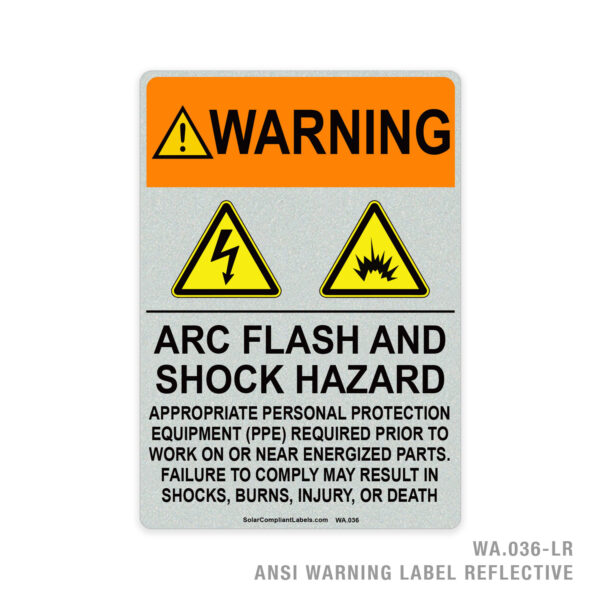WARNING – ARC FLASH AND SHOCK HAZARD – APPROPRIATE PERSONAL PROTECTION ...