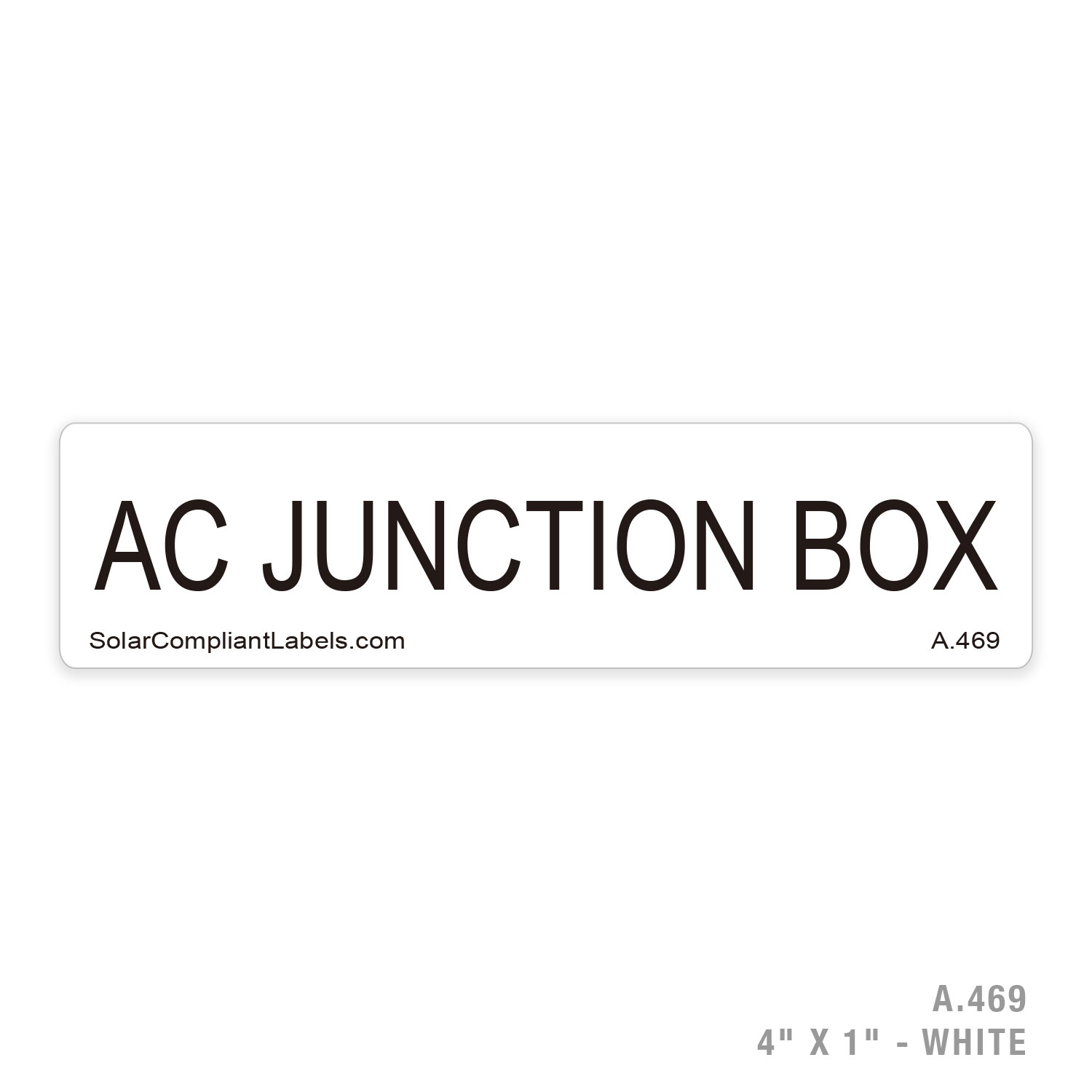 AC JUNCTION BOX – A.469 LABEL | SOLAR COMPLIANT LABELS