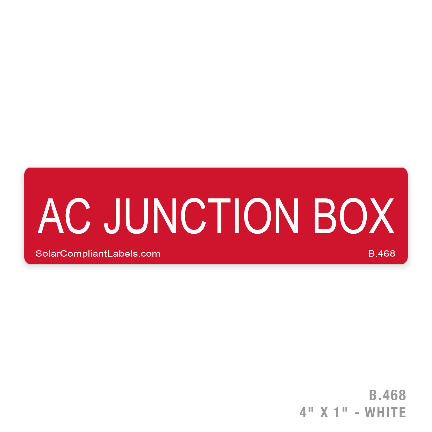 AC JUNCTION BOX – B.468 LABEL | SOLAR COMPLIANT LABELS